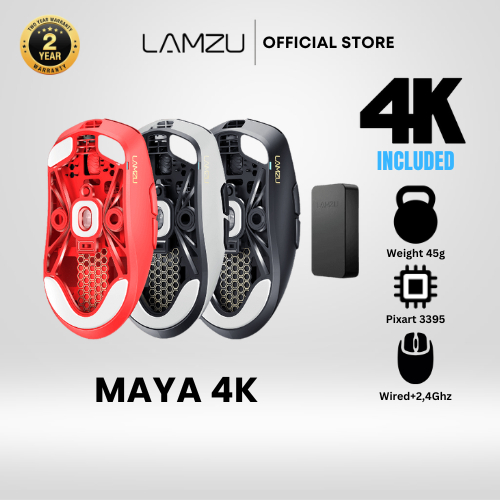 Jual Lamzu Maya 4K Ultralight Ergonomic Wireless Mouse 2.4Ghz Included 4K | Shopee Indonesia