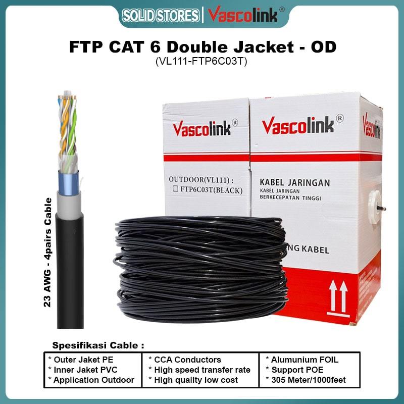 Jual Kabel LAN FTP Cat 6 Double Jacket Vascolink / Kabel DATA Cat 6 ...