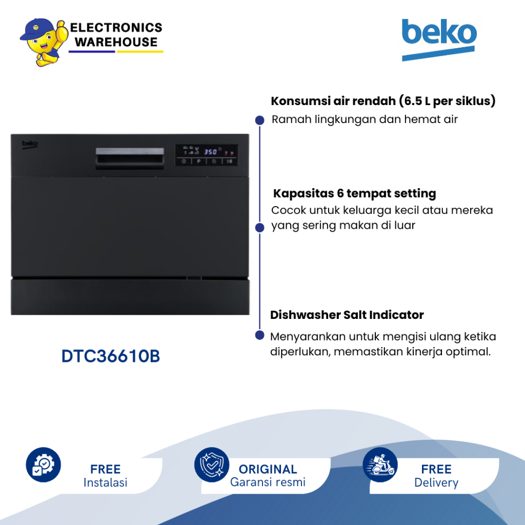 Jual Beko Dishwasher Mesin Cuci Piring DTC36610B DTC-36610B | Shopee ...