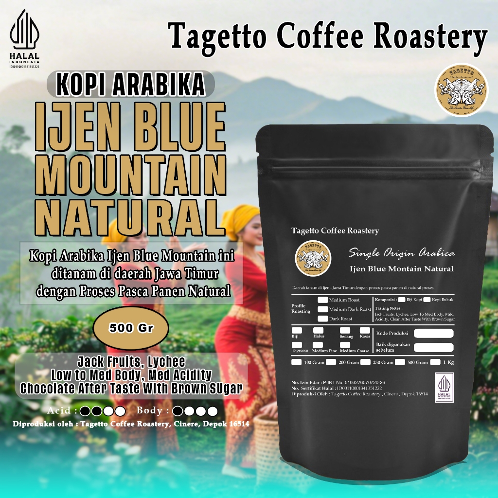 Jual BIJI KOPI ARABIKA IJEN BLUE MOUNTAIN NATURAL 500GR | ARABICA BEAN ...