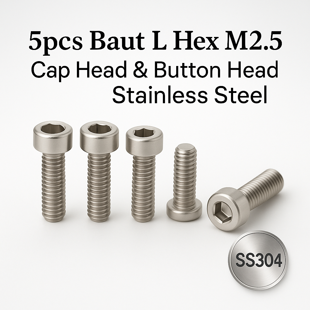 Jual 5pcs Baut L M2.5 Putih Cap Button Head Hex SS Stainless Stainles ...