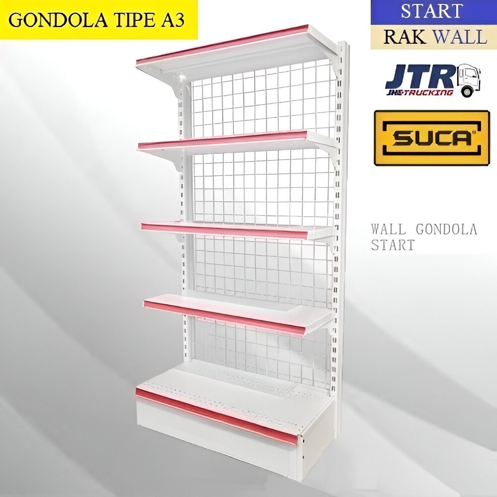 Jual Rak Minimarket Wall Gondola A3 T 1.5M 5 Hambalan (Start) | Shopee ...