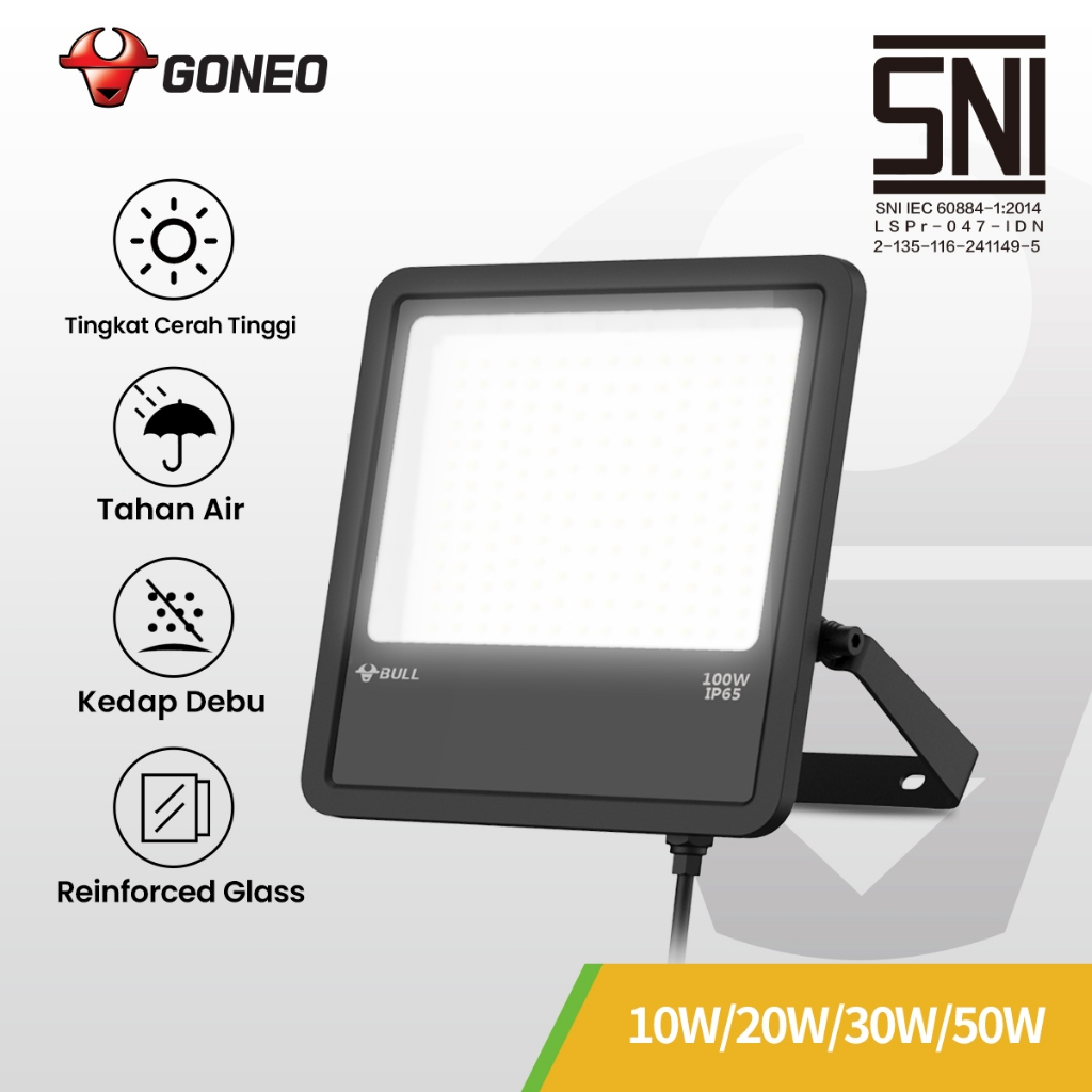 Jual GONEO - Lampu Sorot LED Outdoor Tahan Debu dan Tahan Air 10W, 20W, 30W, 50W Tembak ...