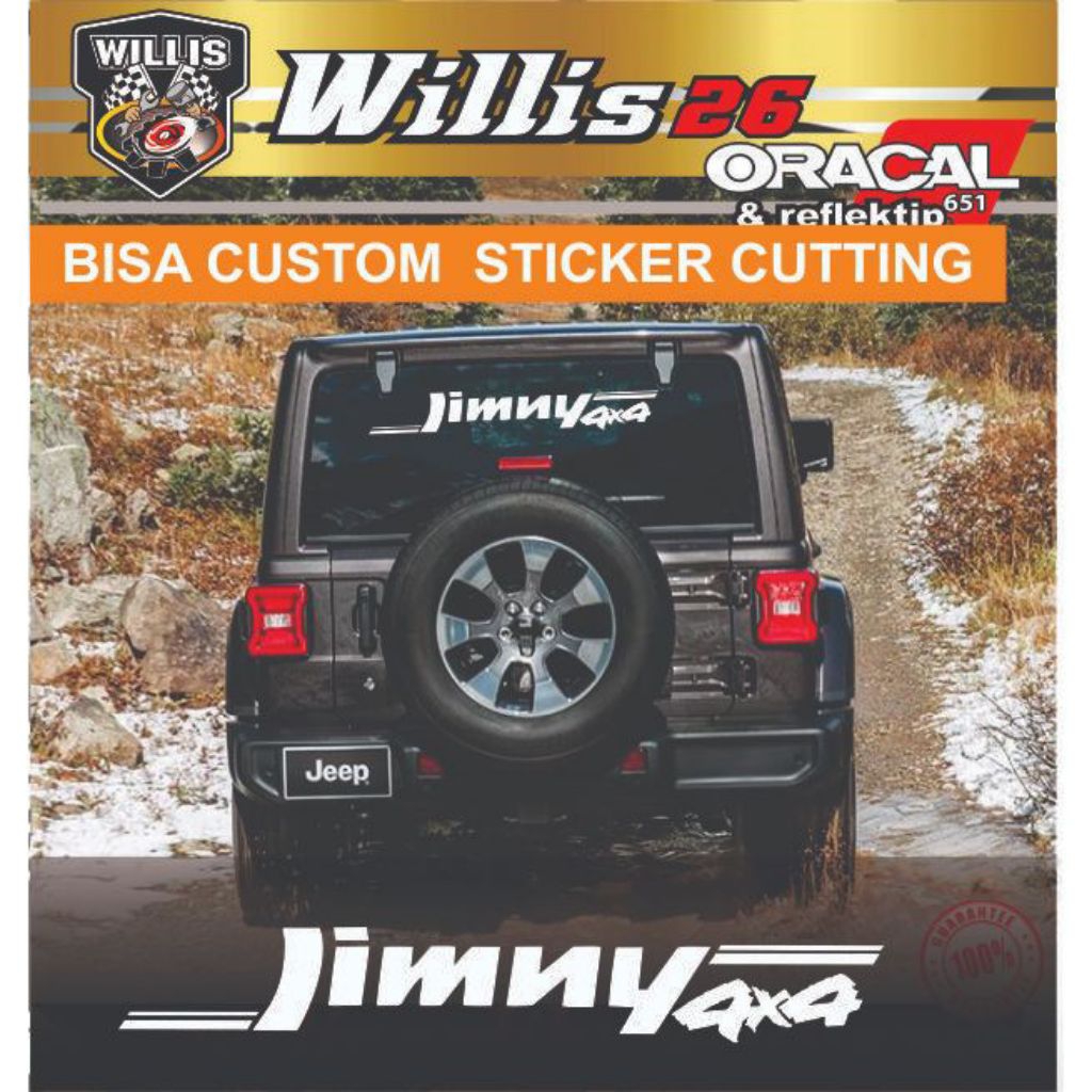 Jual Sticker kaca belakang mobil jimny 4x4 sticker kaca mobil jimny ...