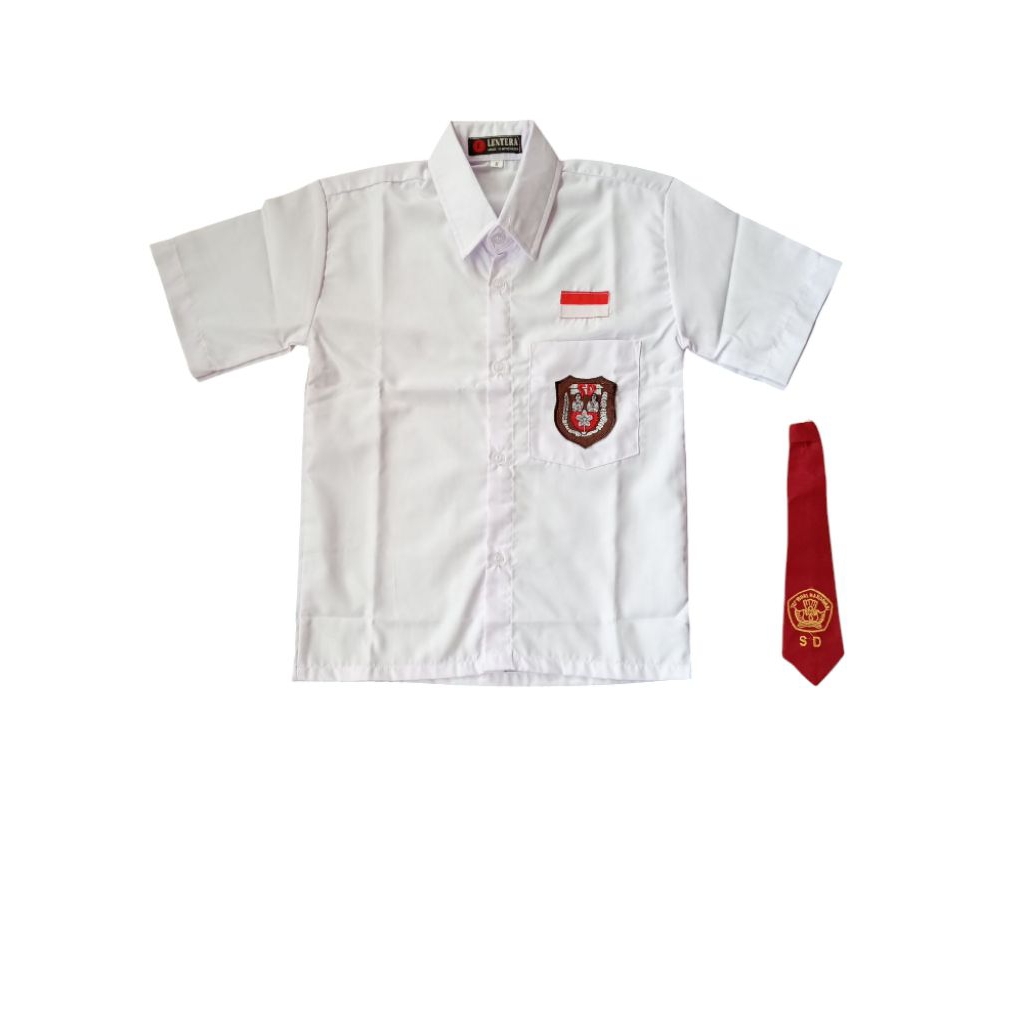 Jual paket seragam SD baju putih pendek+dasi laki-laki | Shopee Indonesia