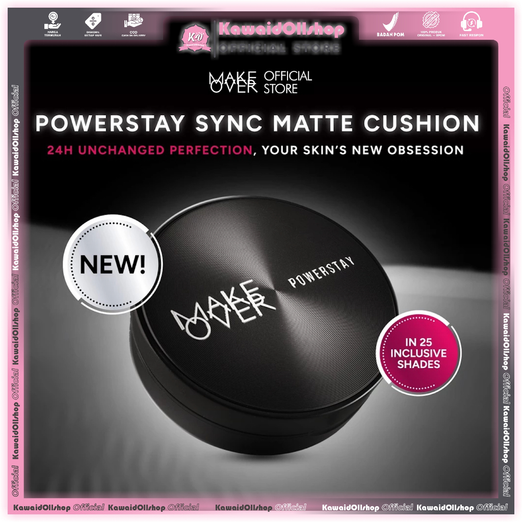 Jual NEW! MAKE OVER Powerstay Sync Matte Cushion - Smart AI Matte ...