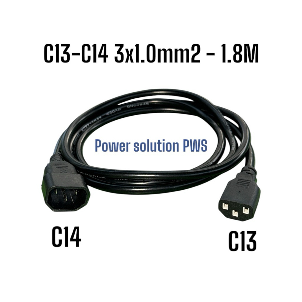 Jual Kabel Power Server Kabel Power Ups Apc C13-C14 3x1mm 1,8M 3 Meter ...