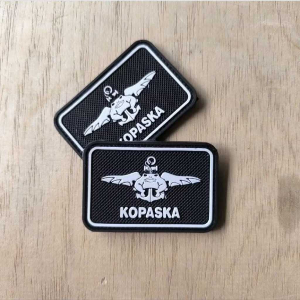 Jual Rubber Patch Logo KOPASKA PUTIH Tempelan untuk Topi dengan Velcro ...