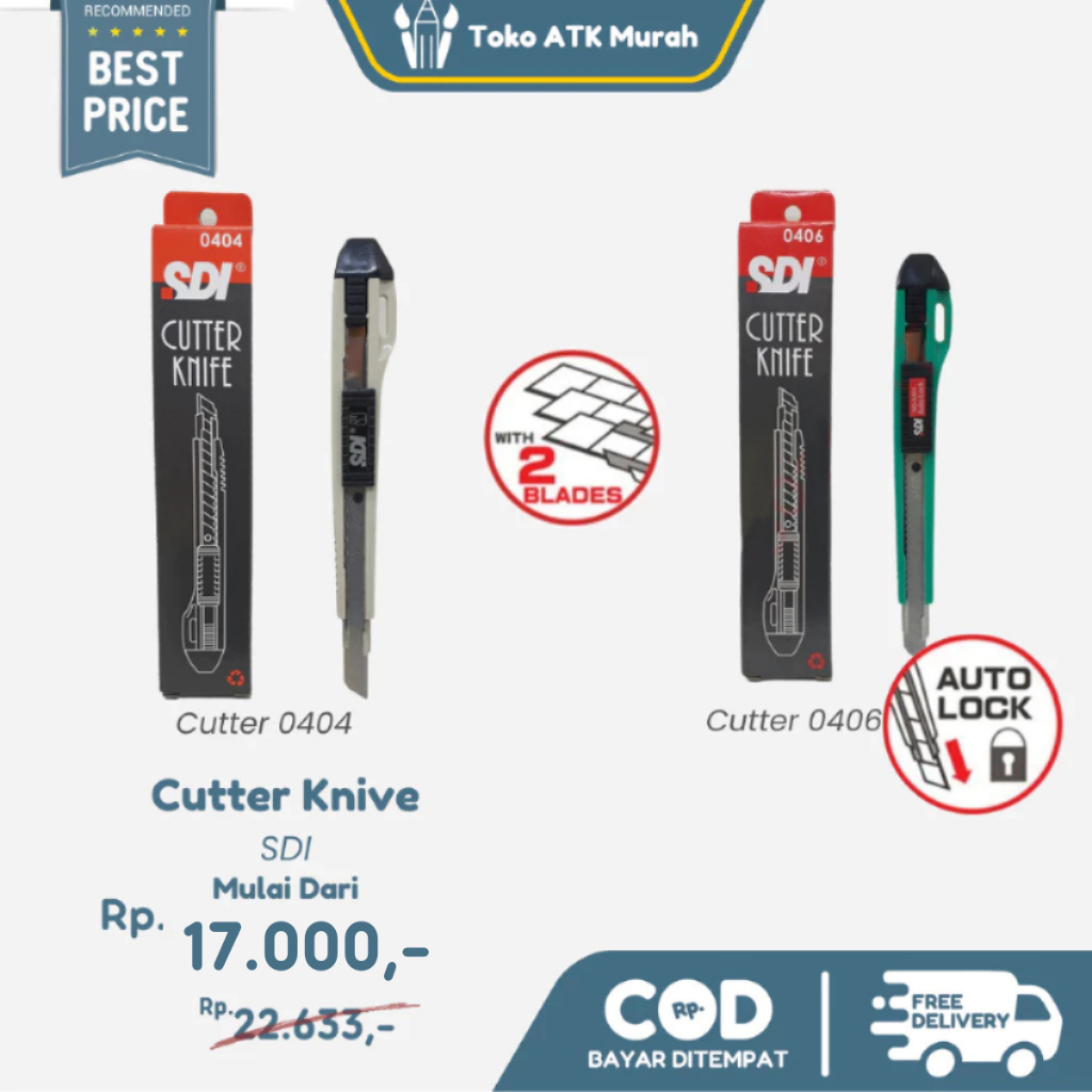 Jual Cutter SDI No. 0406 / No. 0404 Cutter Pemotong | Shopee Indonesia