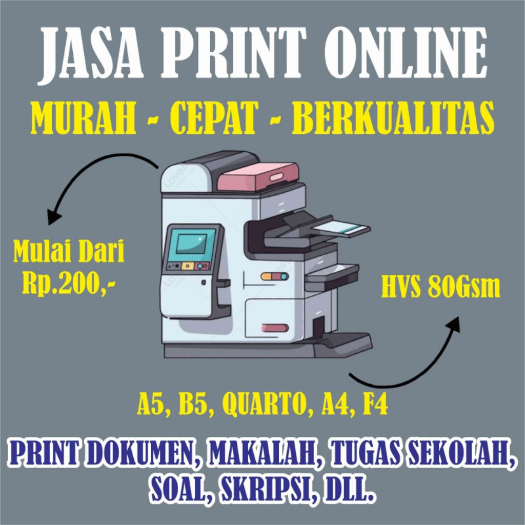 Jual PRINT A4 / Cetak Kertas A4 , buku, makalah, skripsi, tugas, soal ...