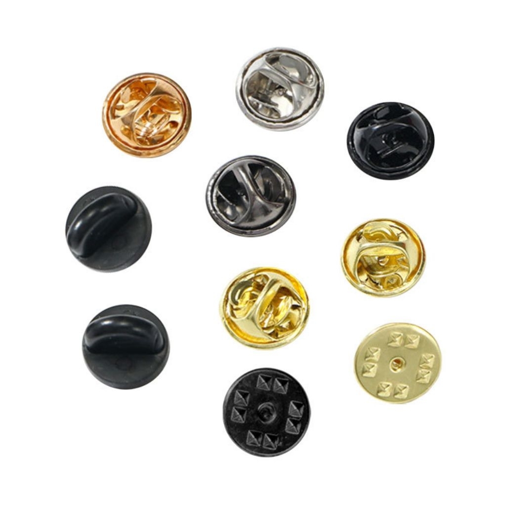Jual Penutup Pengunci paku pin enamel gold karet satuan bros pin ...
