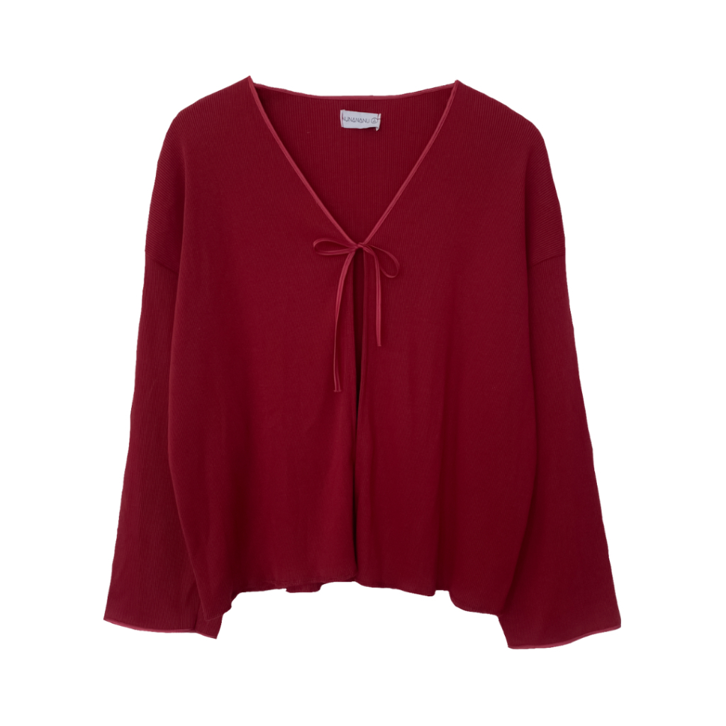 Jual Nunananu Cardigan Knit Outer Rajut Yoona Maroon | Shopee Indonesia