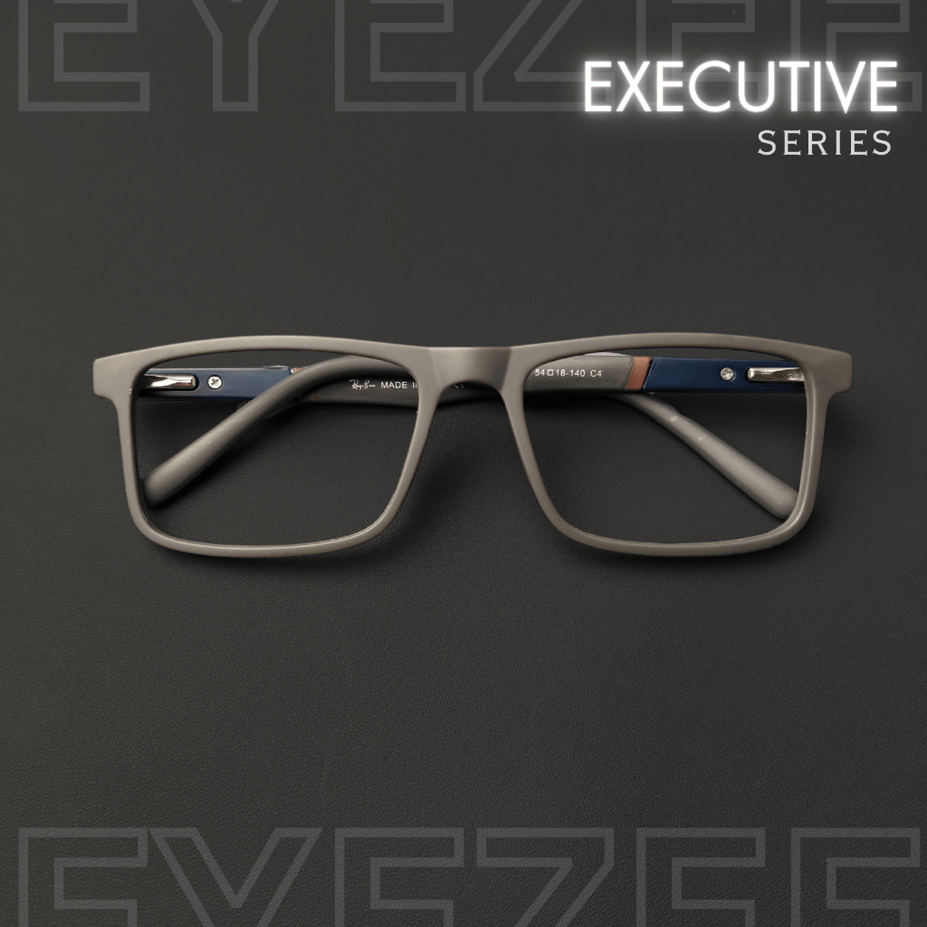 Jual EYEZEE - Executive Grey Doff Frame Kacamata Kotak Abu-abu Kacamata ...