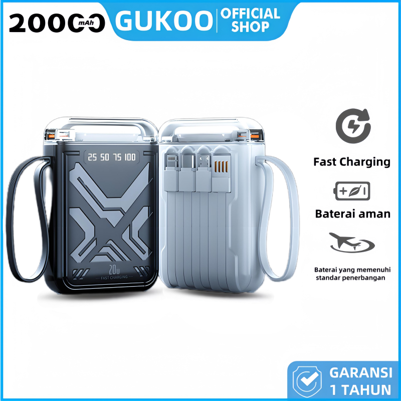Jual GUKOO Power bank 20000 mA fast charging with data cable equipped ...