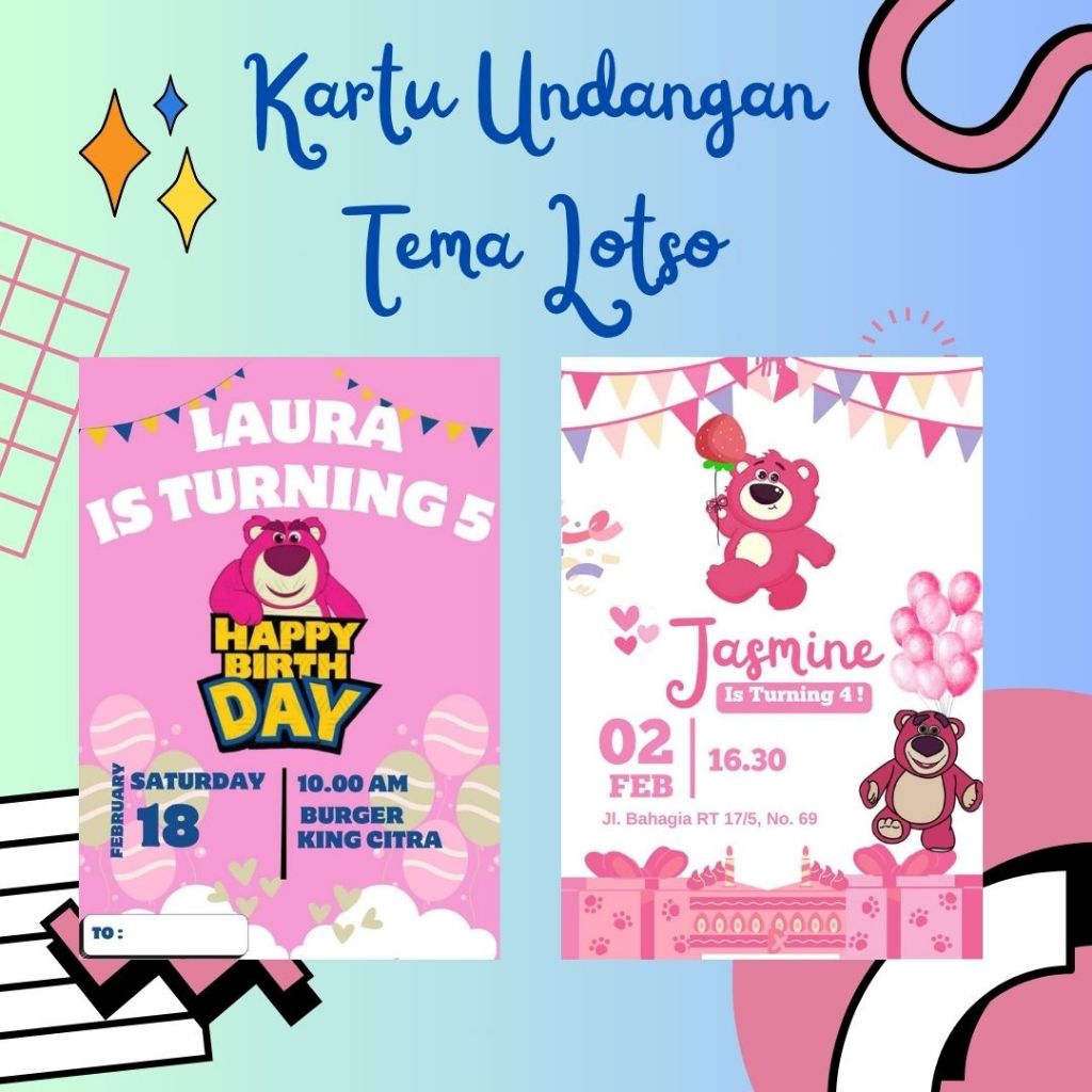 Jual Undangan Ulang Tahun Anak Birthday Invitation Tema Lotso - Free ...