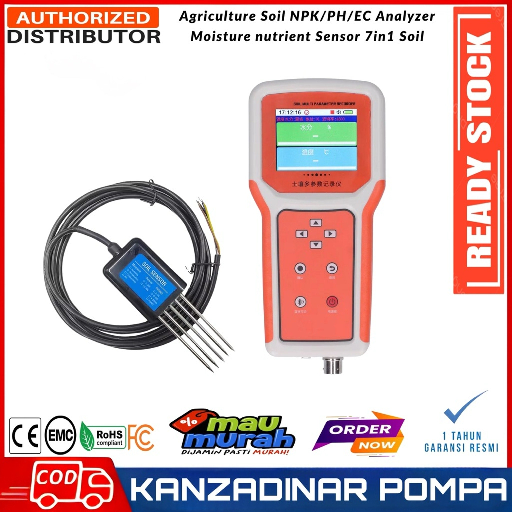 Jual Agriculture Soil NPK/PH/EC Analyzer Moisture nutrient Sensor 7in1 ...
