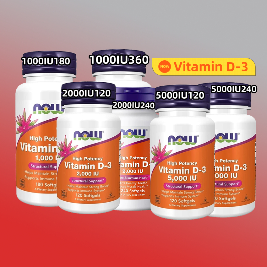 Jual Now Foods Vitamin D3 D 3 High Potency 2000 IU 120 Softgels - Tulang Gigi Sendi Otot Imun ...