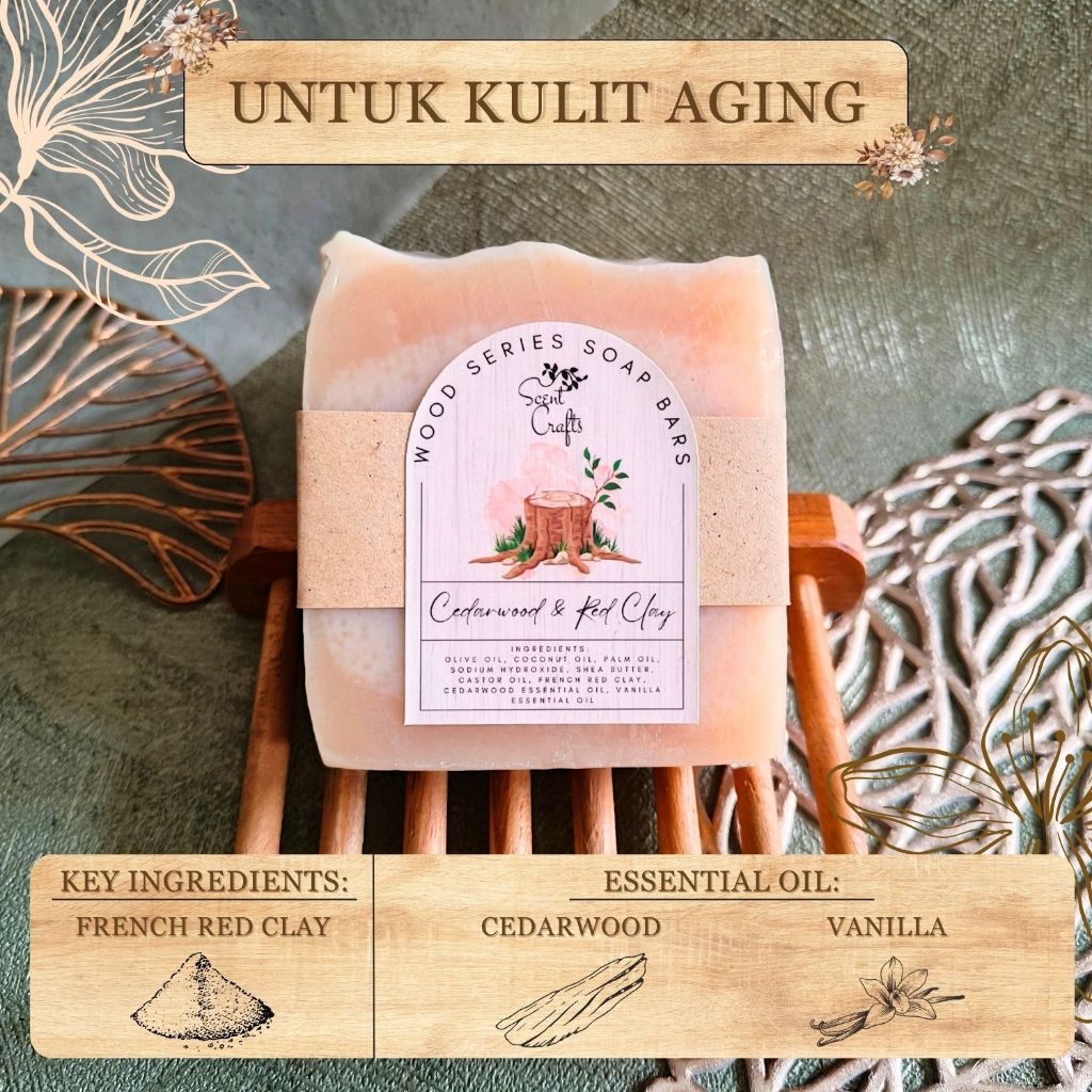 Jual Cedarwood & Red Clay Soap Bar - Sabun Cedarwood & Red Clay - Scent ...