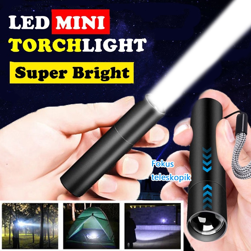 Jual LED Mini Torchlight Super Bright Senter isi ulang tipe-c tahan air ...