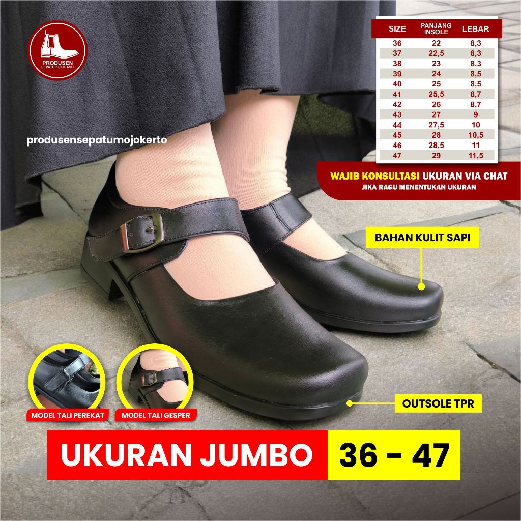 Jual SEPATU SEKOLAH FANTOFEL WANITA SEPATU OSPEK FORMAL UK 36 - 43 44 ...