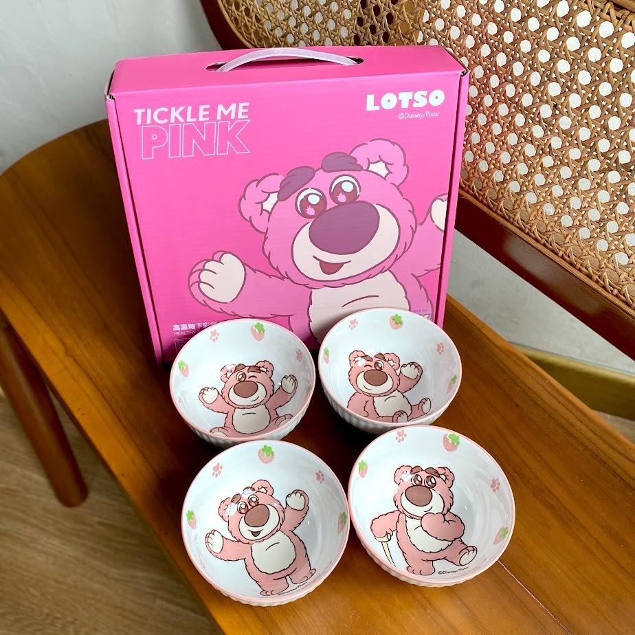 Jual Mangkuk Bowl Isi 4 Keramik Ceramic Karakter Lotso Stitch Pooh Kado ...