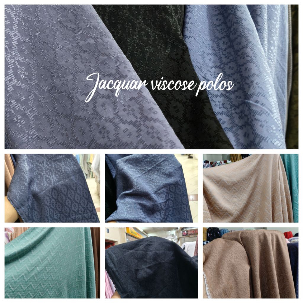 Jual Kain Bahan Jacquard viscose dobby polos (harga 0,5mtr/50cm ...