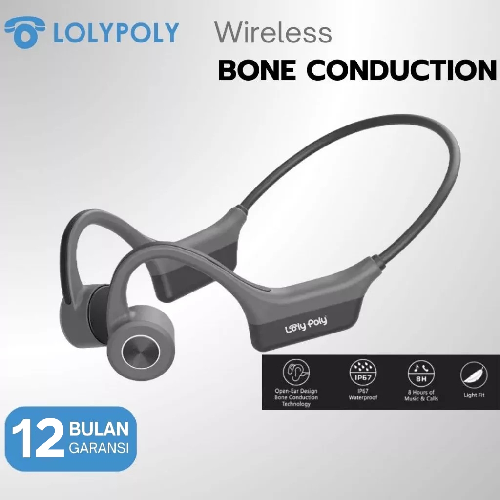 Jual Lolypoly Earphone Wireless Bone Conduction Sports Running | Shopee ...
