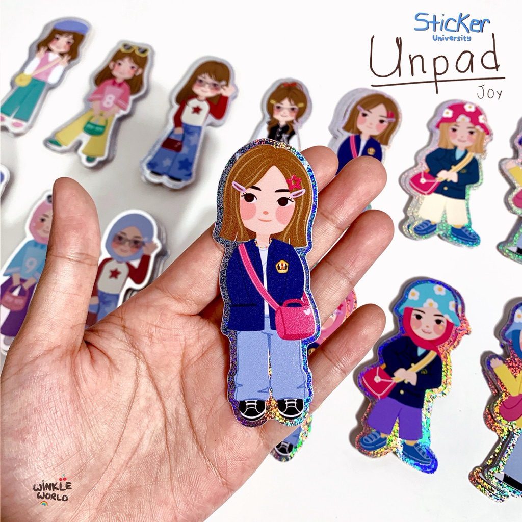 Jual Sticker Hologram Die Cut It Girl University Joy / Sticker Die Cut ...