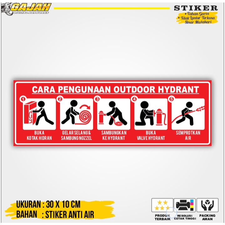 Jual SIGN / RAMBU STICKER CARA PENGGUNAAN HYDRANT OUTDOOR | Shopee ...