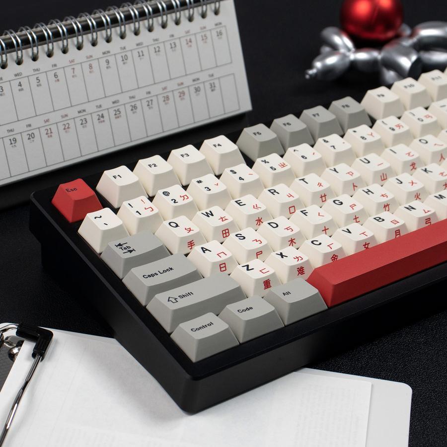 Jual Keycaps PBT Dye Sub Cherry Profile Retro Cangjie Zhuyin Side Print ...