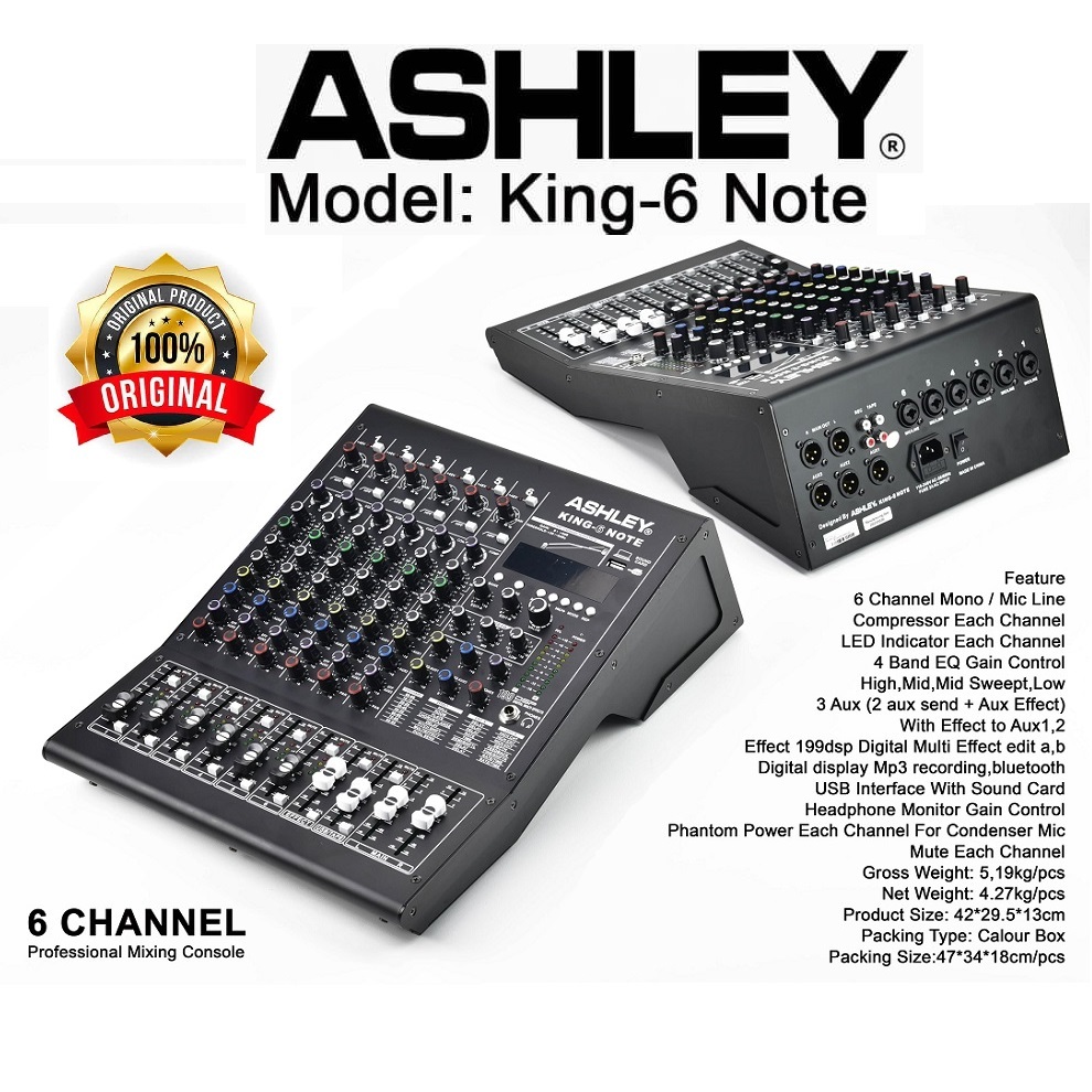 Jual MIXER ASHLEY KING 6 note / Mixer Audio Ashley KING 6 ORIGINAL ...