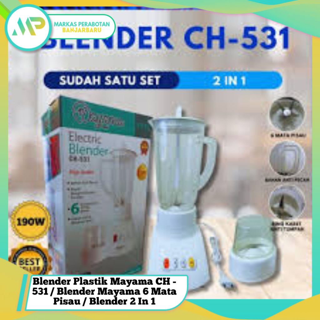 Jual Blender Plastik Mayama CH - 531 (1 Liter) / Blender Mayama 6 Mata ...