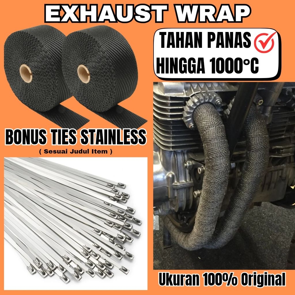 Jual Varian Exhaust Wrap Knalpot Ukuran 2,5 Meter Pembalut Knalpot ...