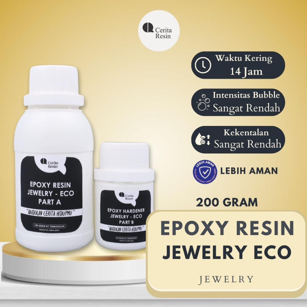 Jual CERITA RESIN - Epoxy Resin Jewelry-ECO, Resin Clear Plus Hardener ...