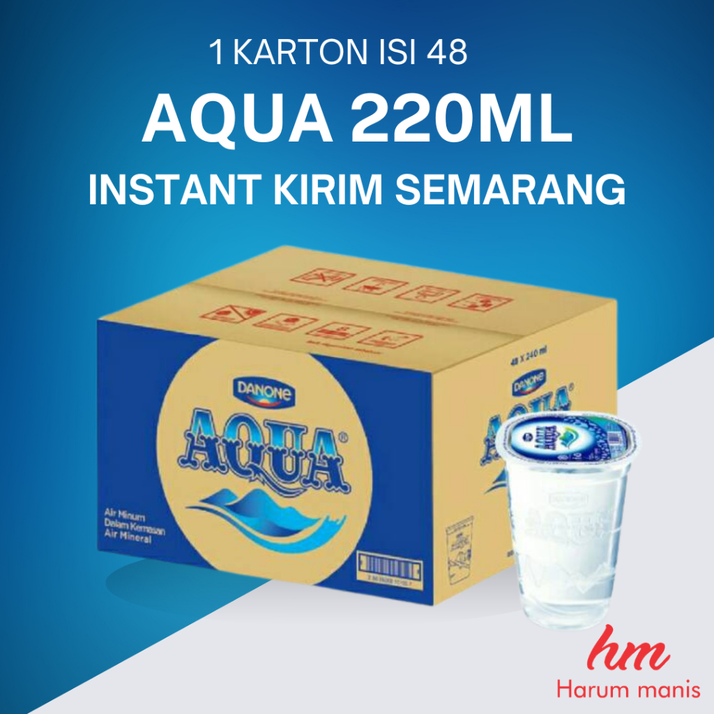 Jual Aqua Gelas Air Mineral 220ml 1 karton isi 48 Kirim Instant ...