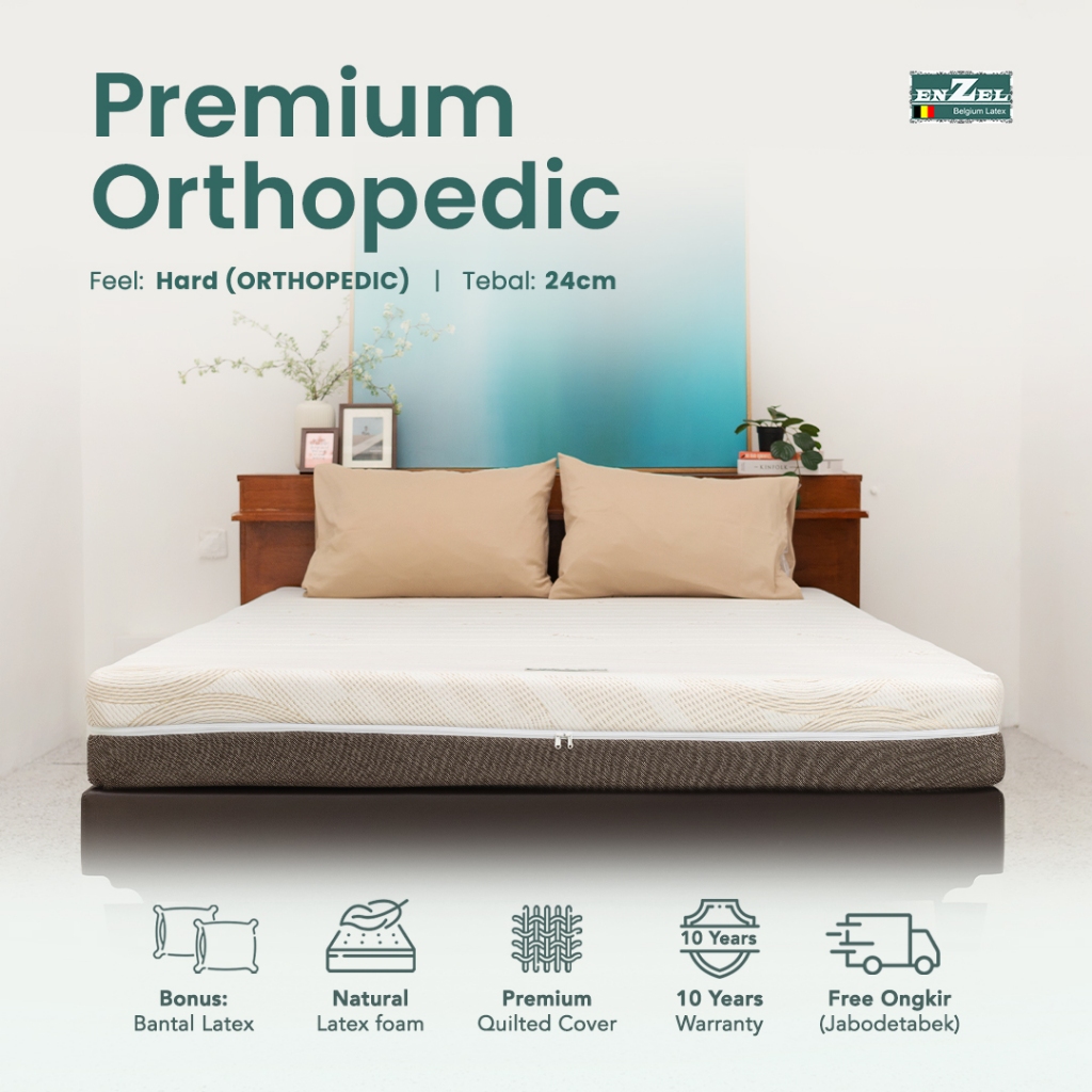 Jual ENZEL Kasur Kesehatan Full Latex Hard (Full Set) - Premium Orthopedic 24 cm | Shopee Indonesia