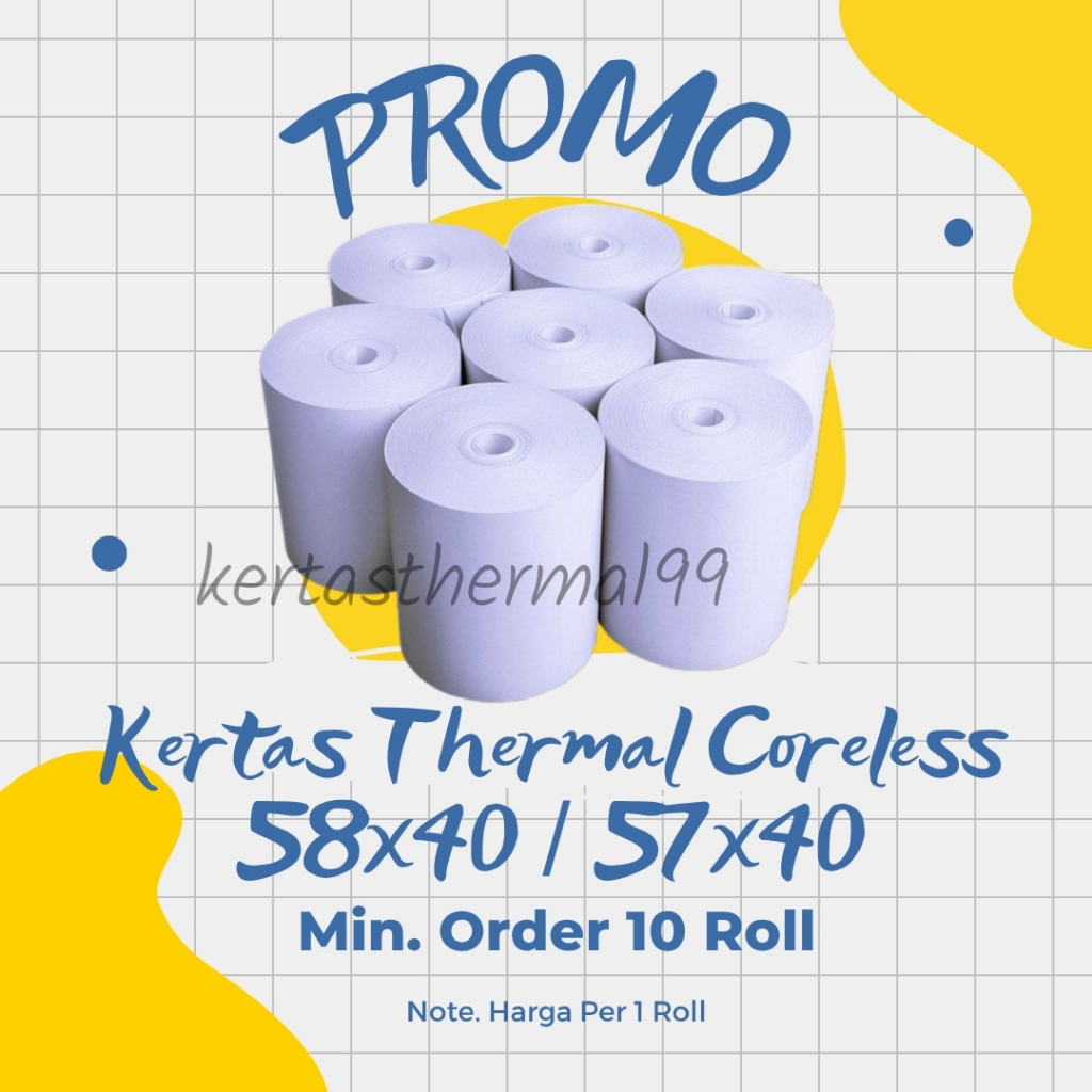 Jual KERTAS THERMAL STRUK KASIR / PPOB PAPER ROLL 58X40 / 57X40 TERMAL ...