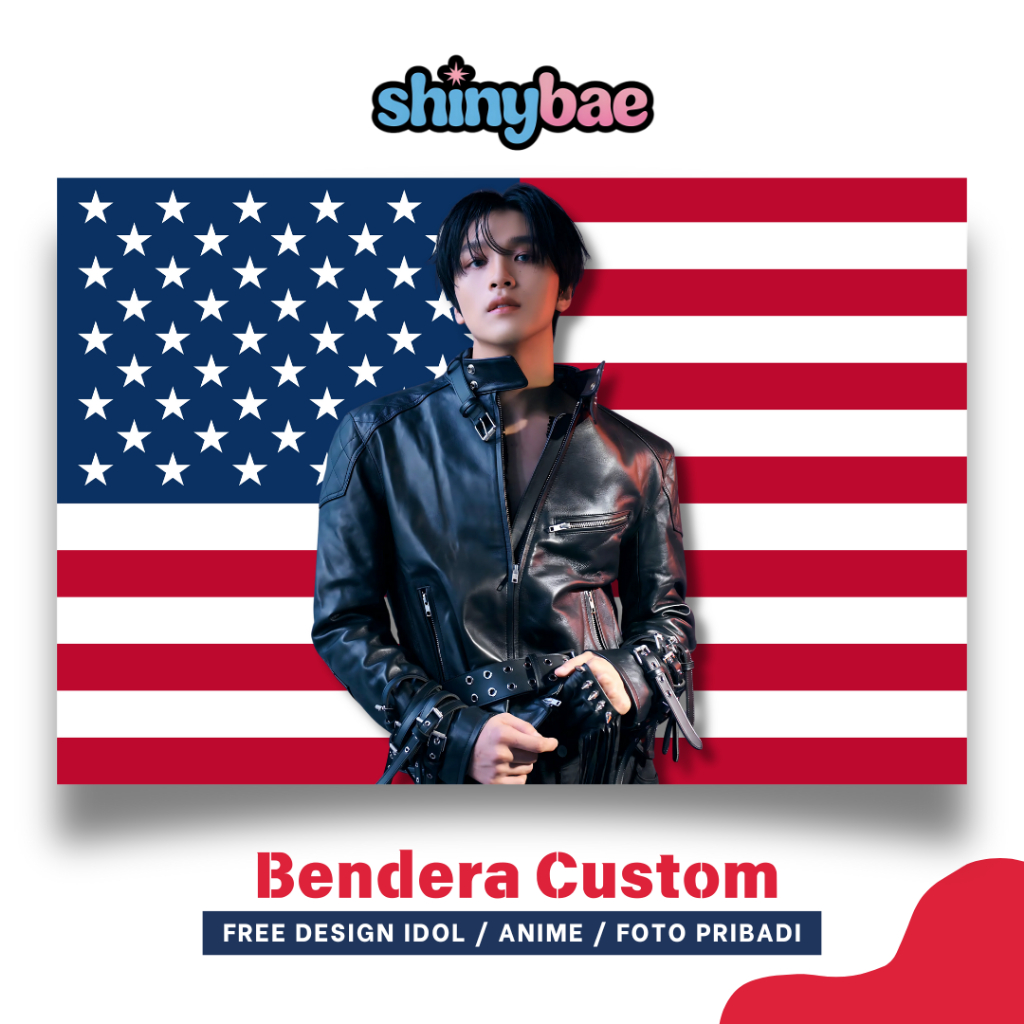 Jual Bendera Custom Kpop Amerika US Flag Anime Slogan Konser Handbanner ...