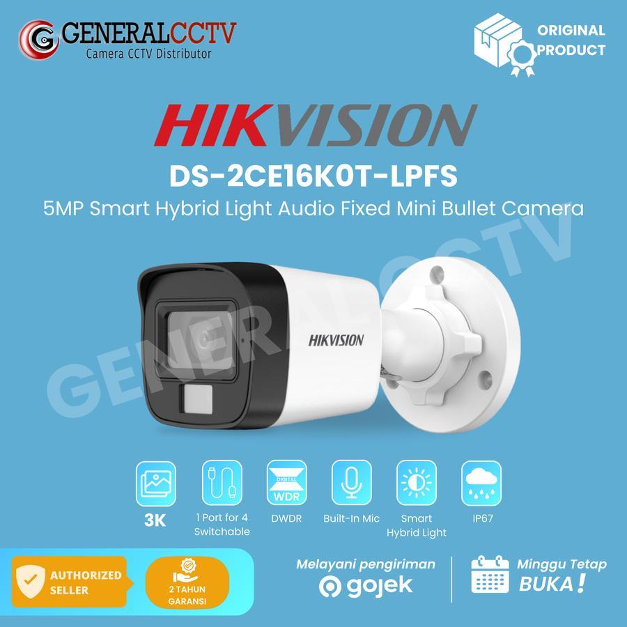 Jual Camera CCTV Outdoor HIKVISION 5MP AUDIO DS-2CE16K0T-LPFS Infrared | Shopee Indonesia