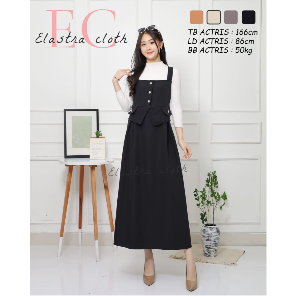 Jual ELASTRA - DRESS WANITA / KOREAN DRESS / BAJU KODOK / OVERALL ...