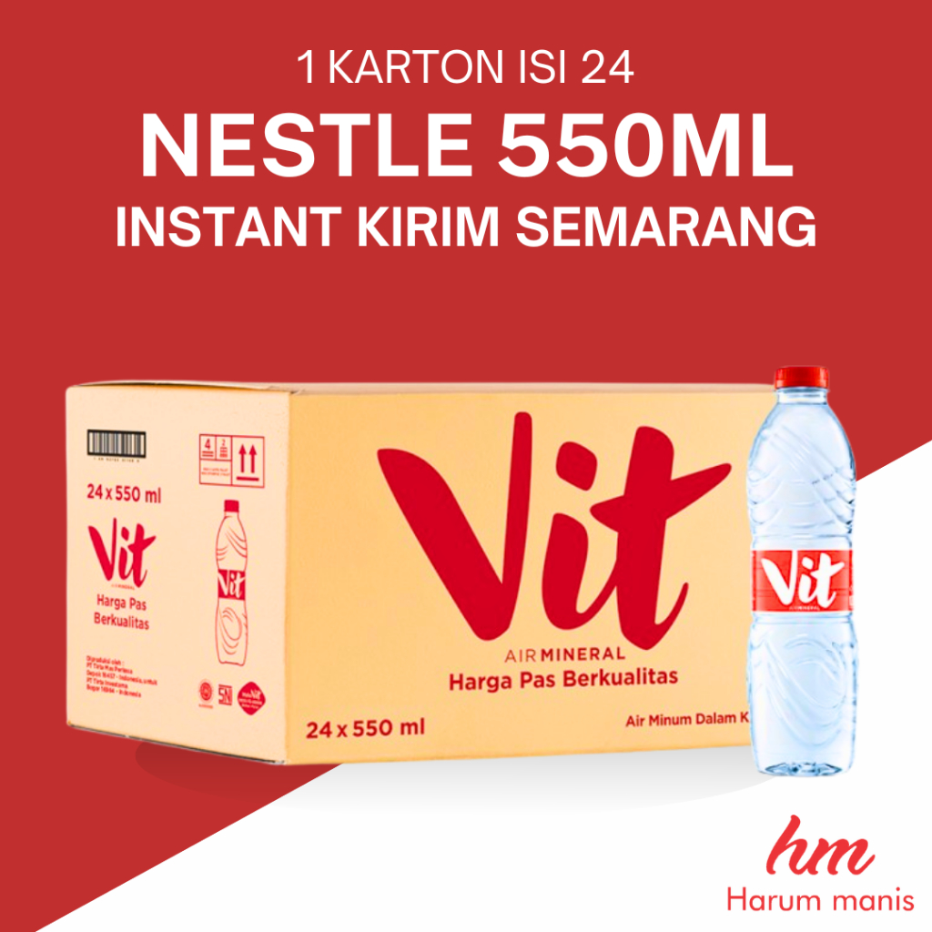 Jual Vit Air Mineral Botol Sedang 550ml x 24 Kirim Instant Semarang ...