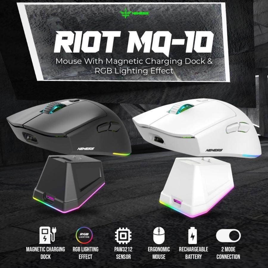 Jual NYK NEMESIS RIOT MQ10 MOUSE WIRELESS DUAL MODE RECHARGEABLE FREE ...