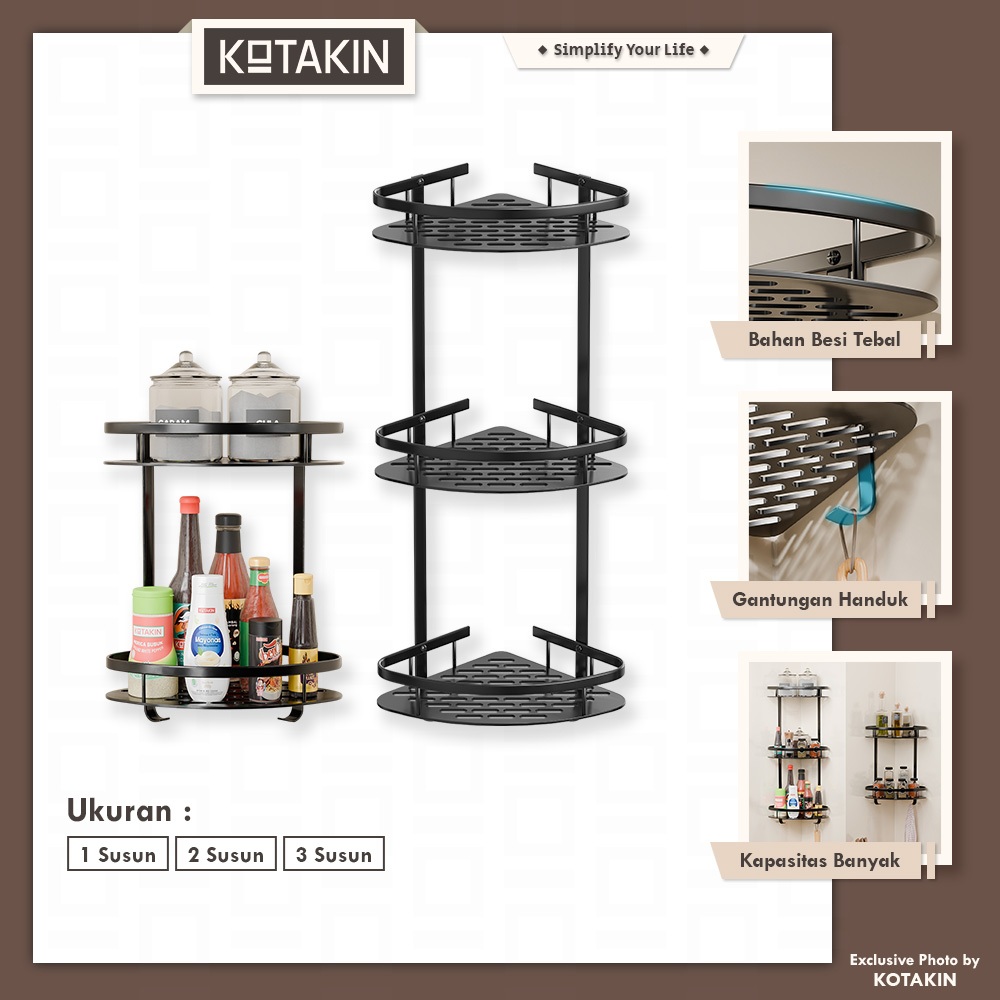 Jual Rak Sudut 1 2 3 Susun Penyimpanan Sabun Shampoo Cantolan Spons ...