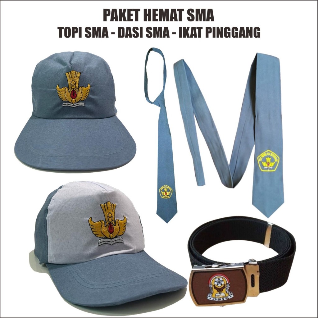 Jual PAKET ATRIBUT SEKOLAH SMA KOMPLIT TOPI DASI KAOS KAKI IKAT ...