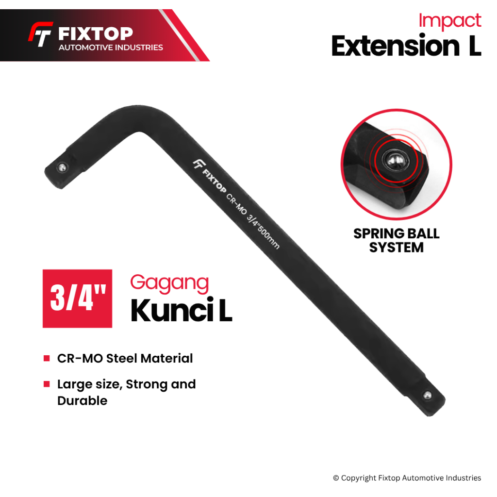 Jual FIXTOP Gagang Shock L 3/4" x 18" Offset Handle Gagang Sock Sok L ...