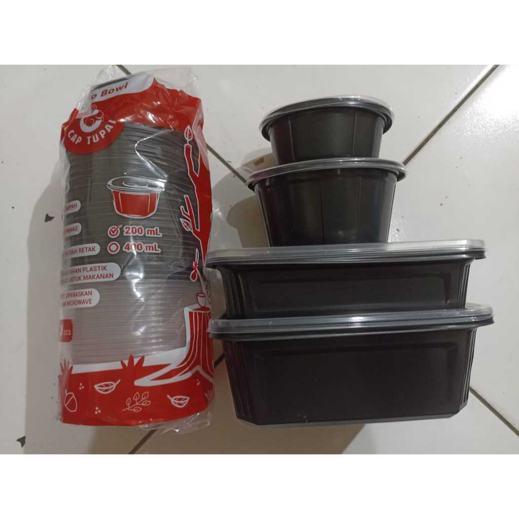 Jual twinwall hitam merk tupai 200ml mangkok Tempat Makan Plastik ...