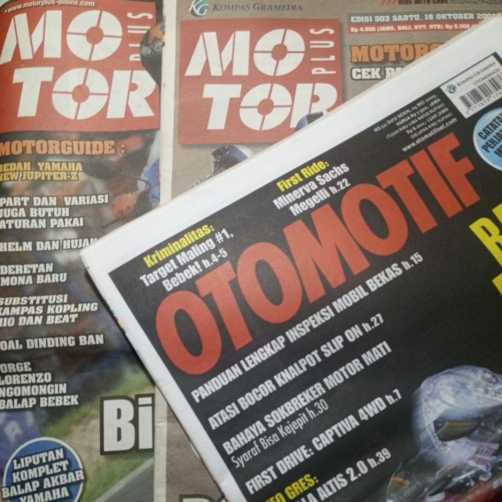 Jual tabloid, MOTOR PLUS & OTOMOTIF, kondisi baik, tahun lama, bahasa ...