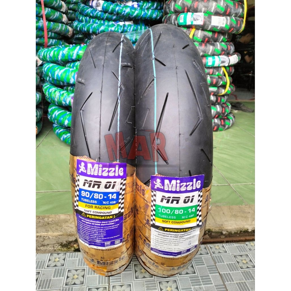 Jual Ban Luar Tubeless Mizzle mr01 Soft Compound ukuran 90/80 & 100/80 ...
