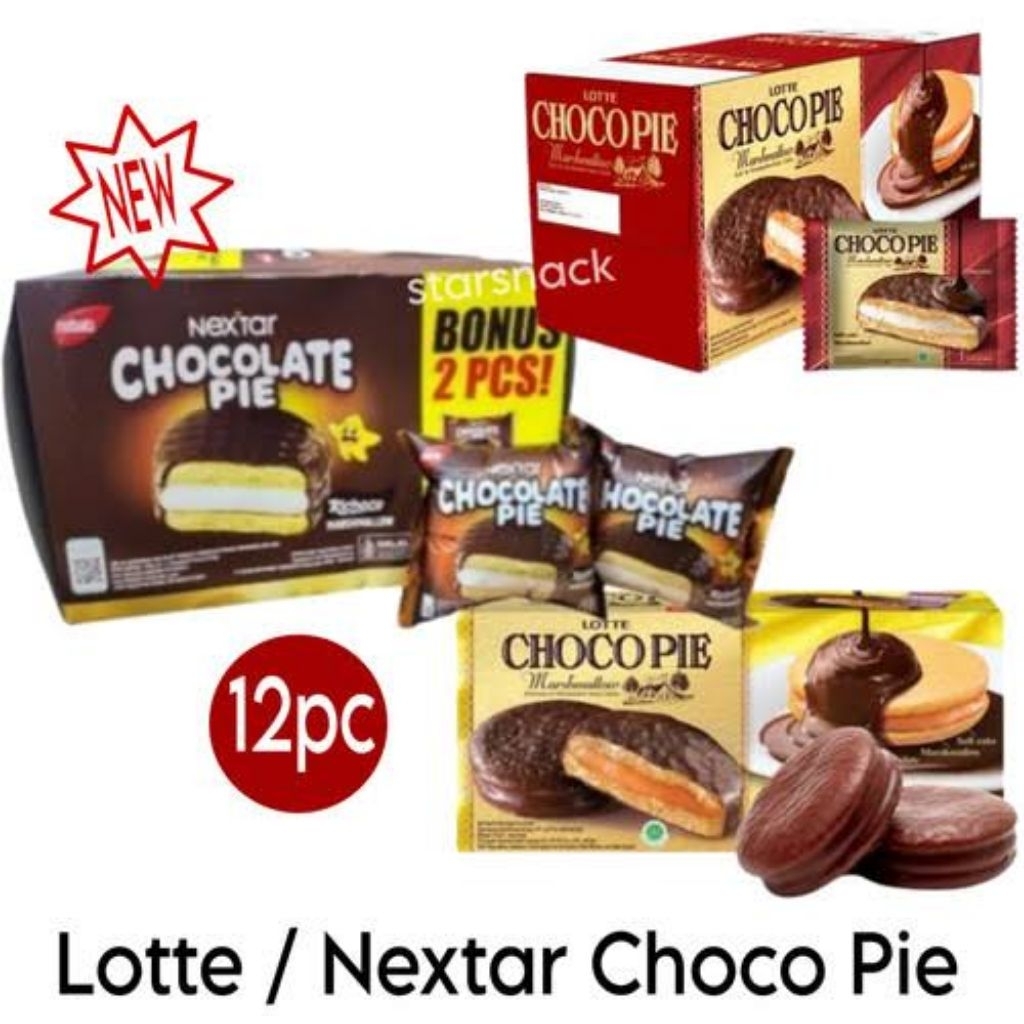 Jual Richeese Chocopie Lotte Nextar Choco pIe isi 12pcs | Shopee Indonesia