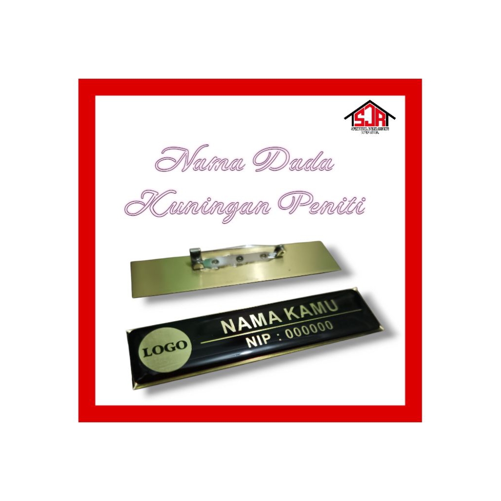 Jual Nametag / Papan Nama Dada / Name Tag / Nama Dada Kuningan Peniti ...